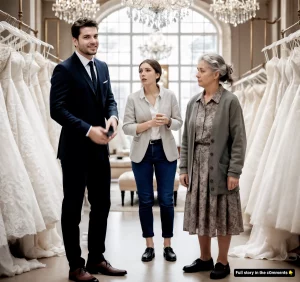 **Un’anziana entra in una boutique di abiti da sposa di lusso. Il ...